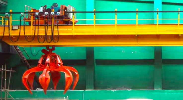 Double Girder Grab Bucket Overhead Crane-Henan Huasui Heavy Machinery ...