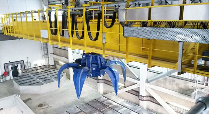 Double Girder Grab Bucket Overhead Crane-Henan Huasui Heavy Machinery ...